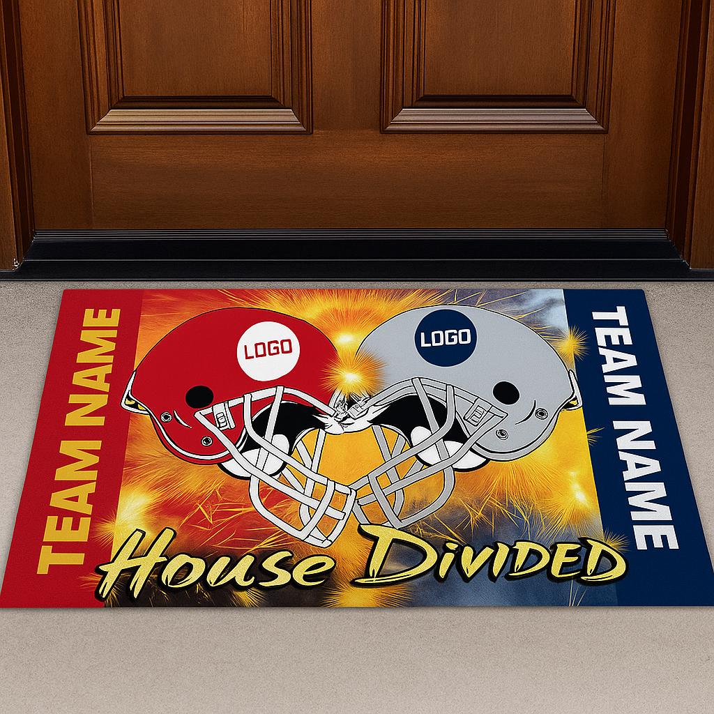 Personalized House Divided Doormats, Custom Any Team Football Divided ...