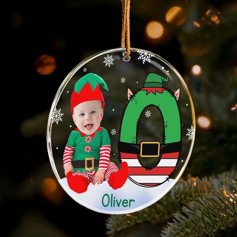 Custom Face Baby Ornament 2026, Baby ELF Ornament, Baby First Christmas ...