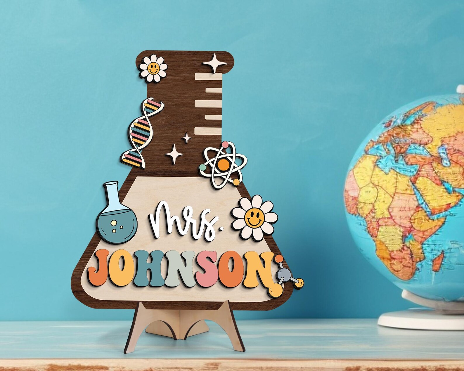 Custom 3D Science Teacher Name Sign, Teacher Door Hanger, Back to ...