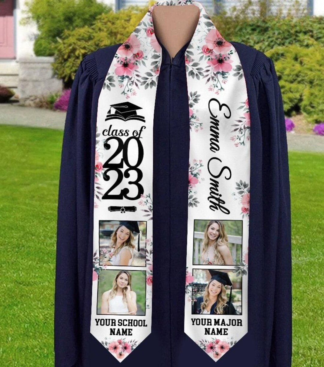 Personalized Graduation Stole, Custom Graduate Stoles 72in, Graduation ...