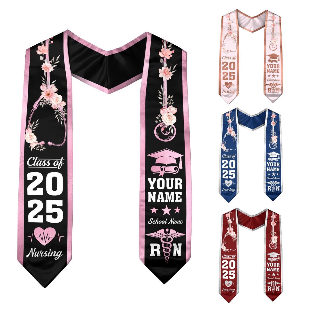 Personalized Nursing Stole, Nursing Graduation Stole, RN Stole Nursing ...