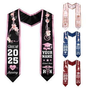 Personalized Nursing Stole, Nursing Graduation Stole, RN Stole Nursing ...