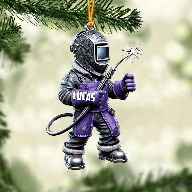 Personalized Welder Light Christmas Ornament, Welder Christmas Ornament ...