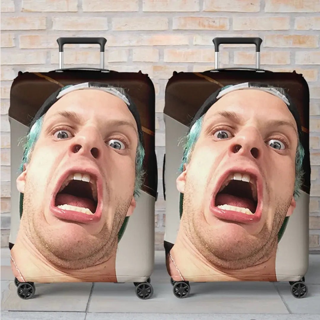 Custom Photo Luggage Cover, Funny Face Travel Luggage Cover, Suitcase ...