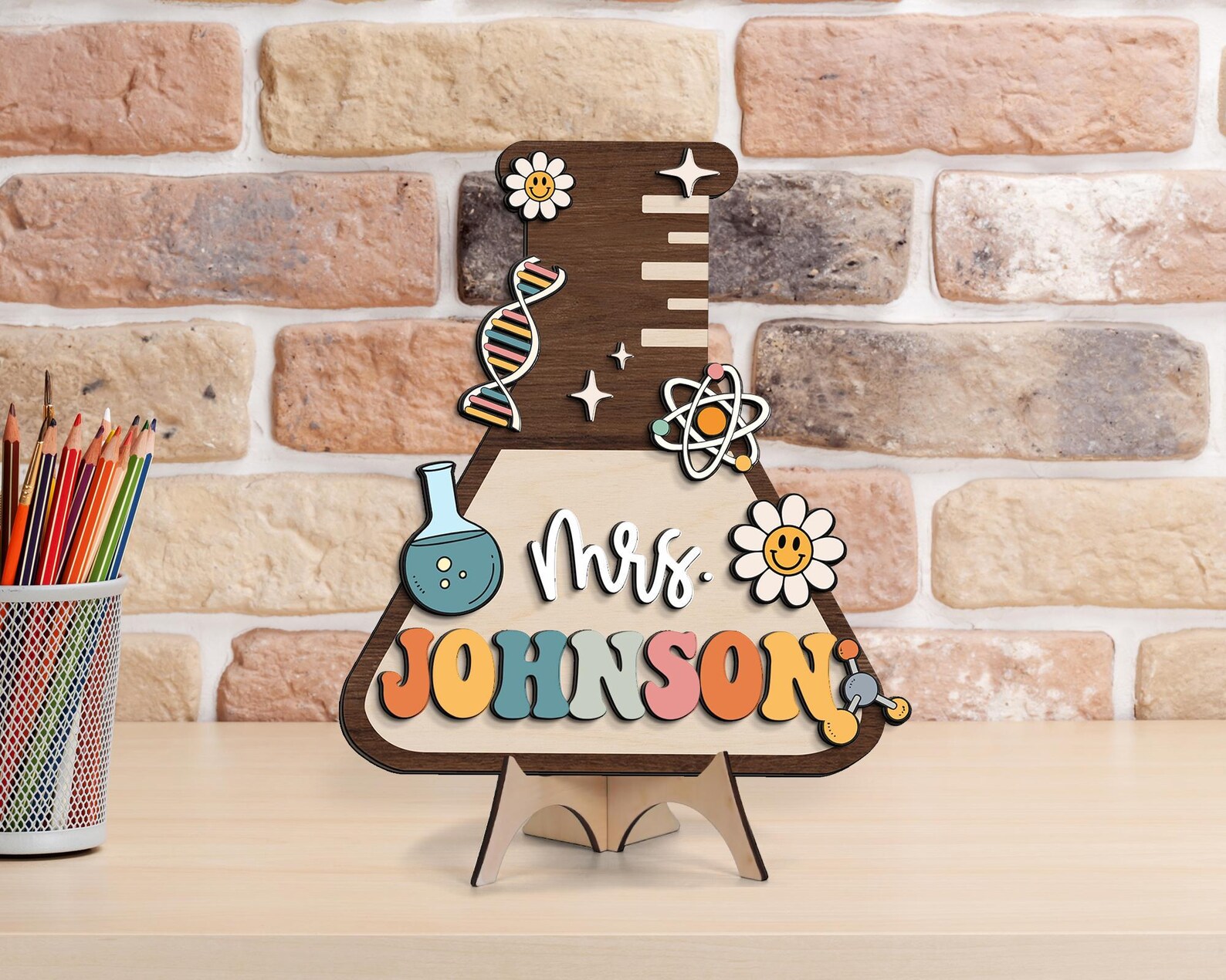 Custom 3D Science Teacher Name Sign, Teacher Door Hanger, Back to ...