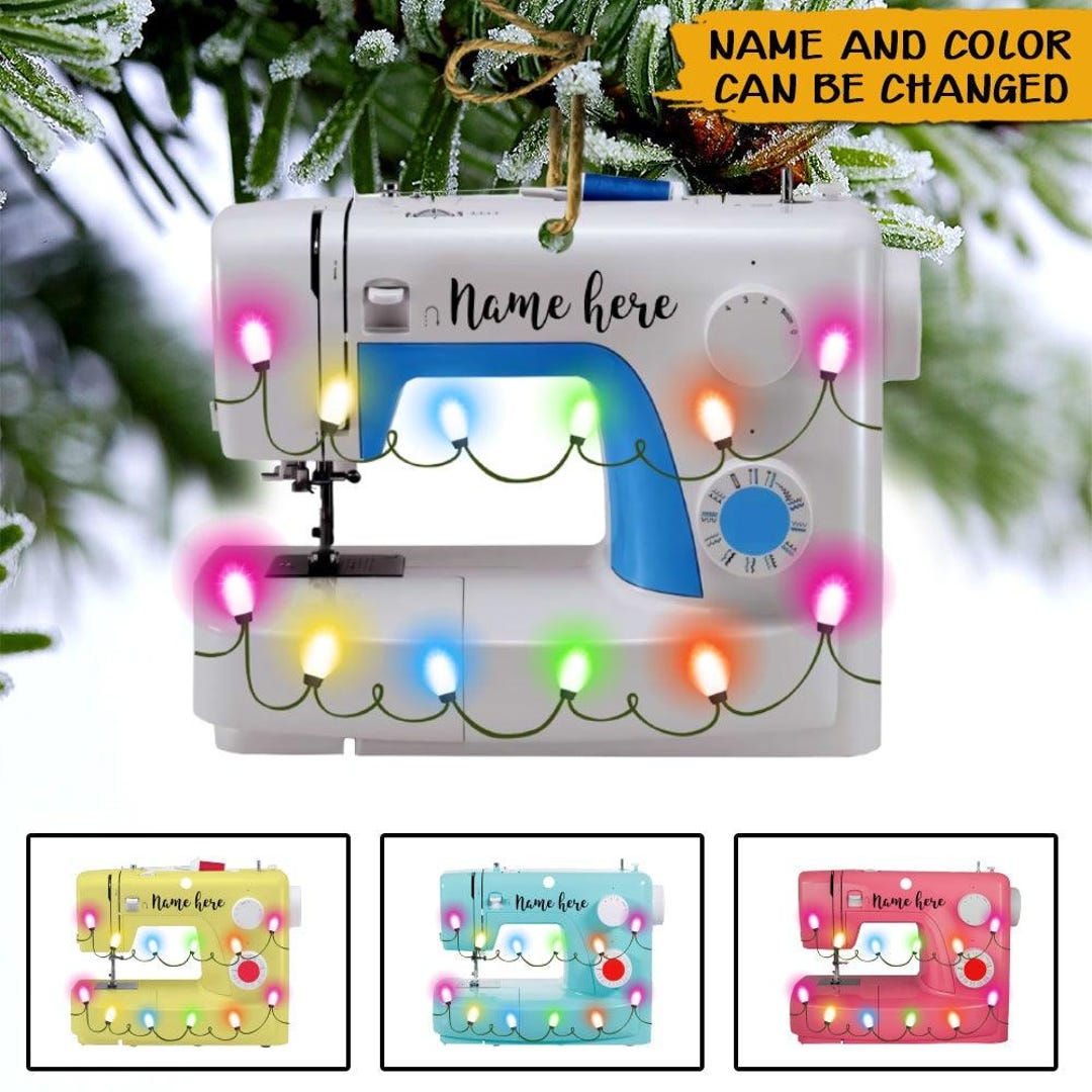 Personalized Sewing Machine Christmas Light Ornament, Sewing Ornament ...