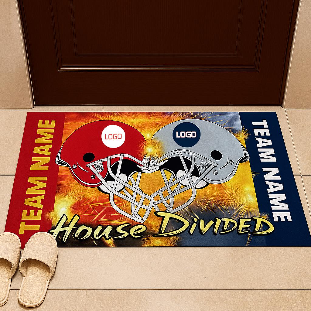 Personalized House Divided Doormats, Custom Any Team Football Divided ...