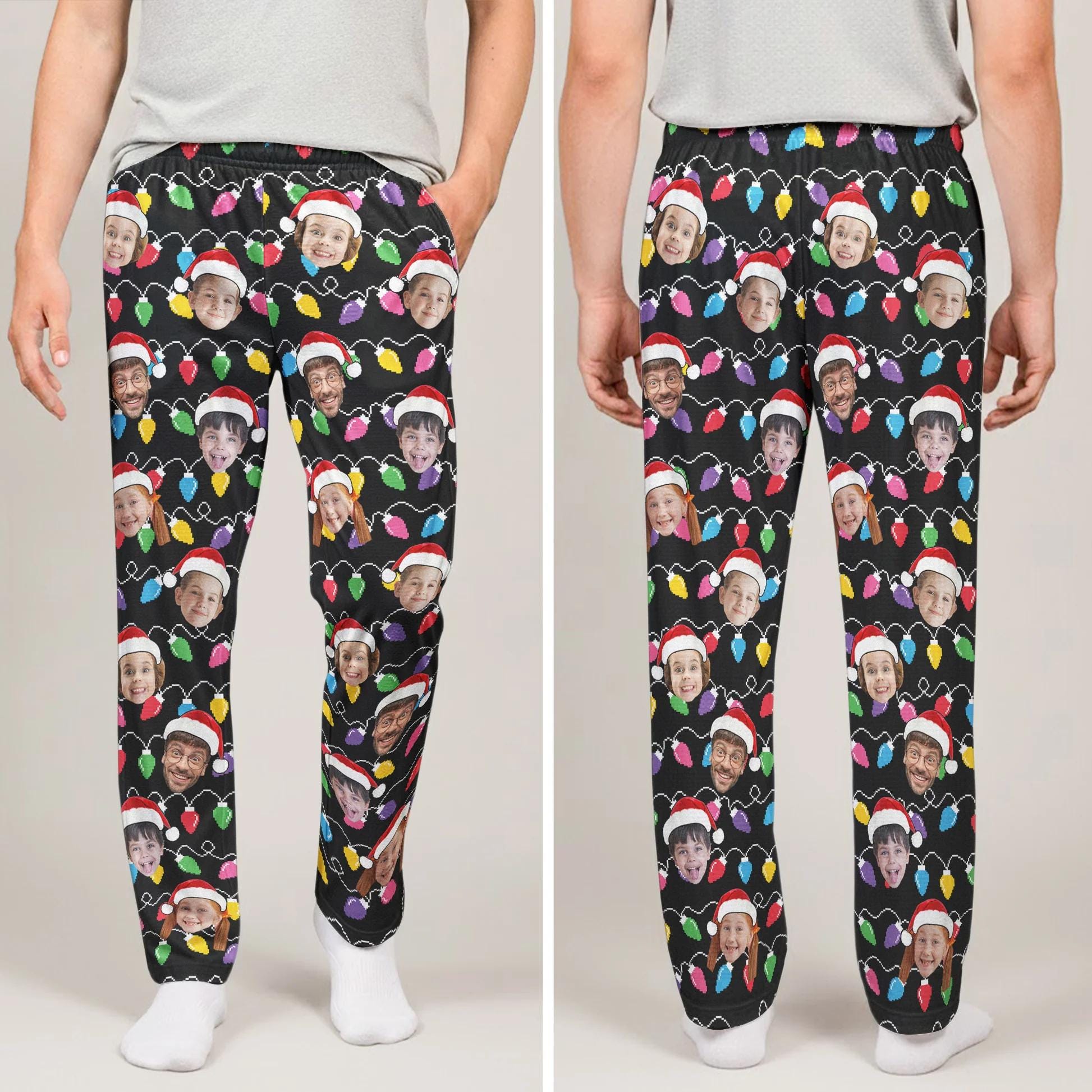Custom Funny Face Pajama Pants, Family Silly Pajama Pants, Matching ...