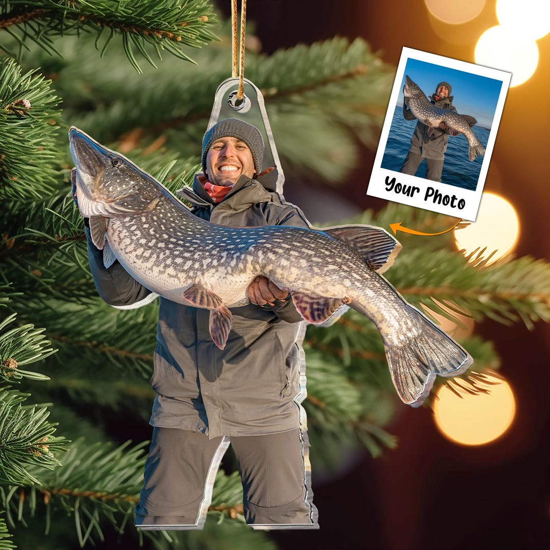 Personalized Fishing Photo Ornament, Christmas Ornament, Fishing Lover ...