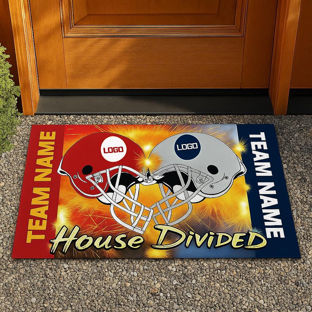 Personalized House Divided Doormats, Custom Any Team Football Divided ...