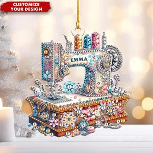 Personalized Sewing Machine Christmas Ornament, Sewing Ornament ...