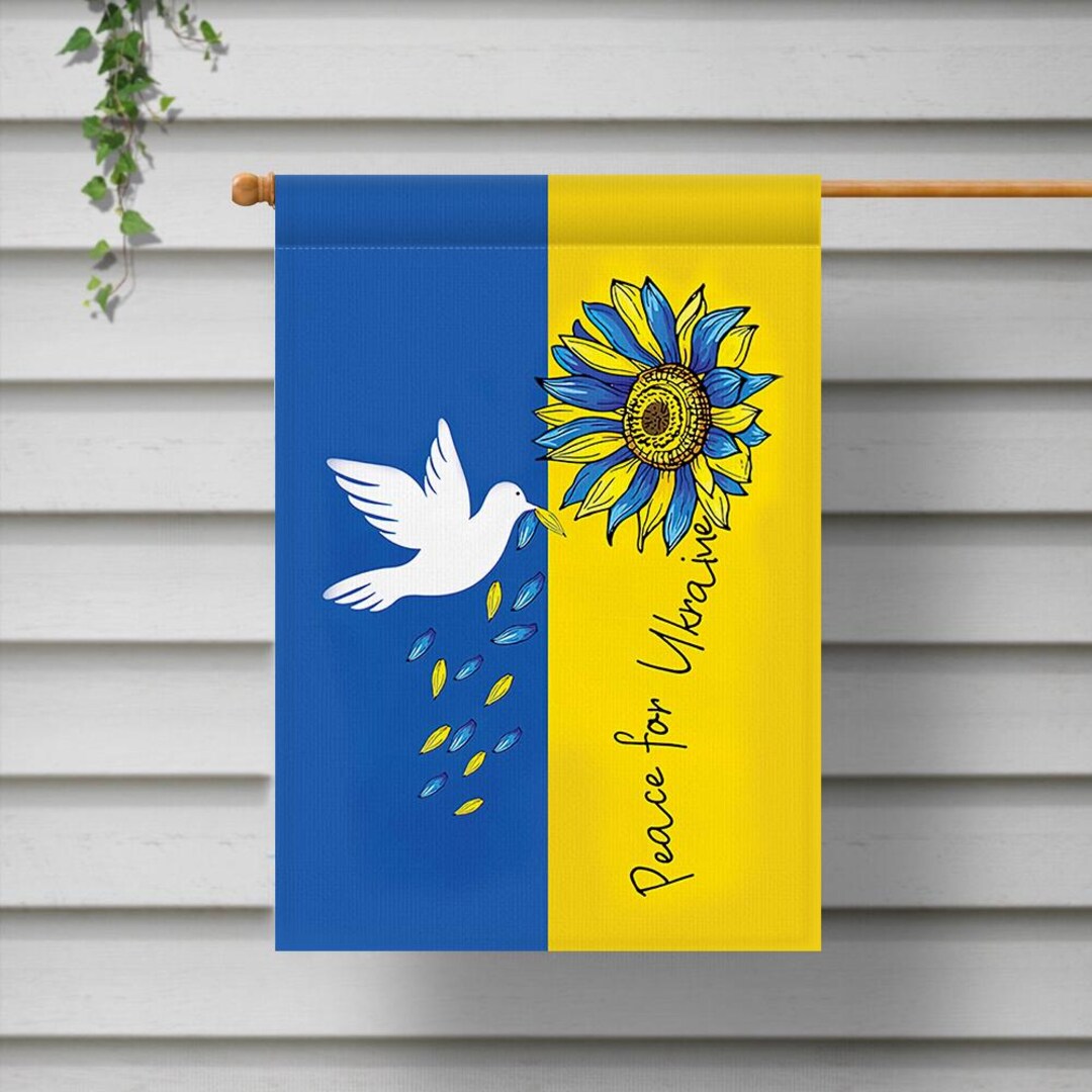 We Stand With Ukraine Flag - Support Ukraine Flag, Sunflower Design ...