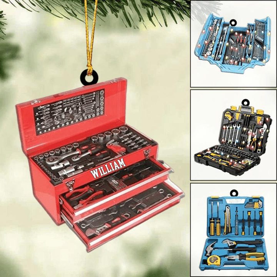 Personalized Mechanic Tool Box Ornament, Mechanic Christmas Ornament ...