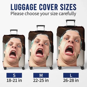 Custom Photo Luggage Cover, Funny Face Travel Luggage Cover, Suitcase ...