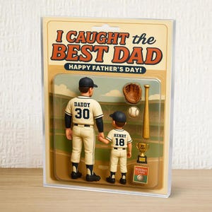 Custom Father's Day Gift, We Caught the Best Dad Baseball Custom Figure ...