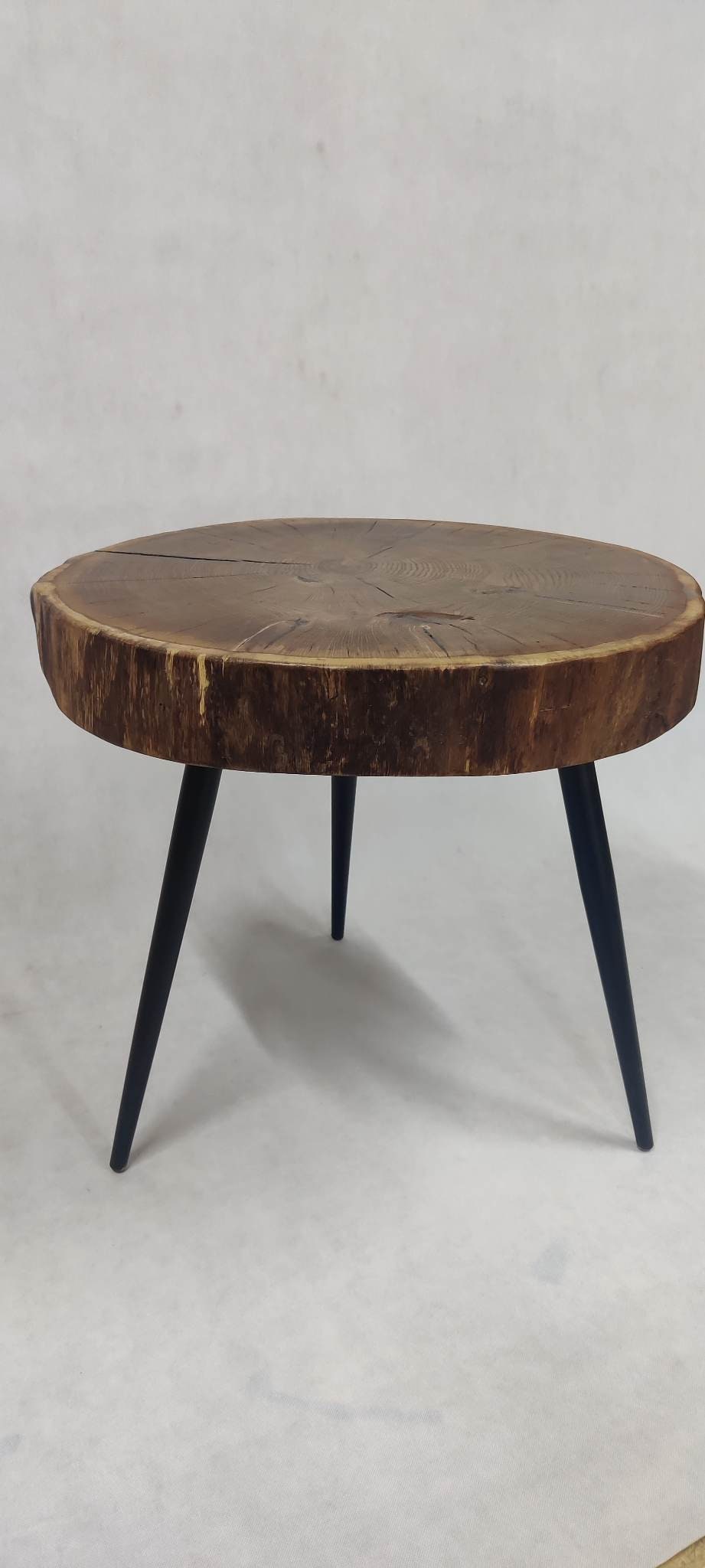 Unique Solid Oak Wood Coffee Table Handmade Thick 1-piece Round Wood ...