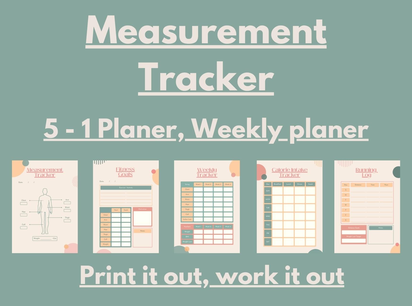 Body Measurement Tracker Printable: Track Progress for Women and Men ...
