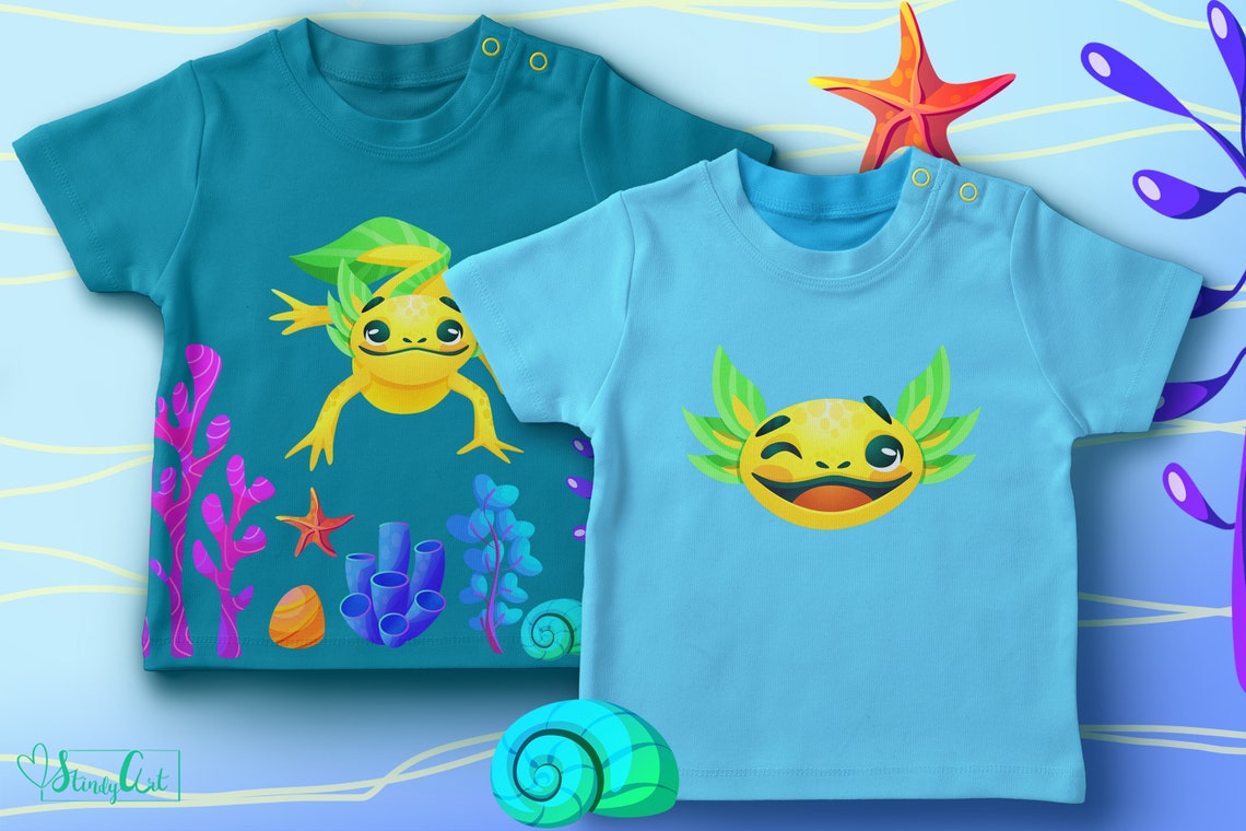 Axolotl Vector Files With Yellow Axolotl Clipart and Salamander Png ...