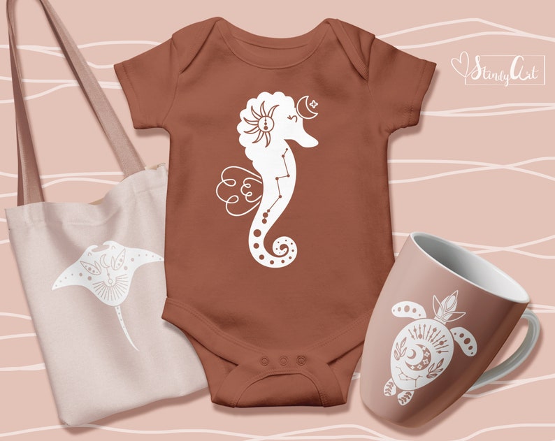 Boho Svg, Celestial Svg and Ocean Svg - Sea Turtle Svg, Narwhal Clipart ...