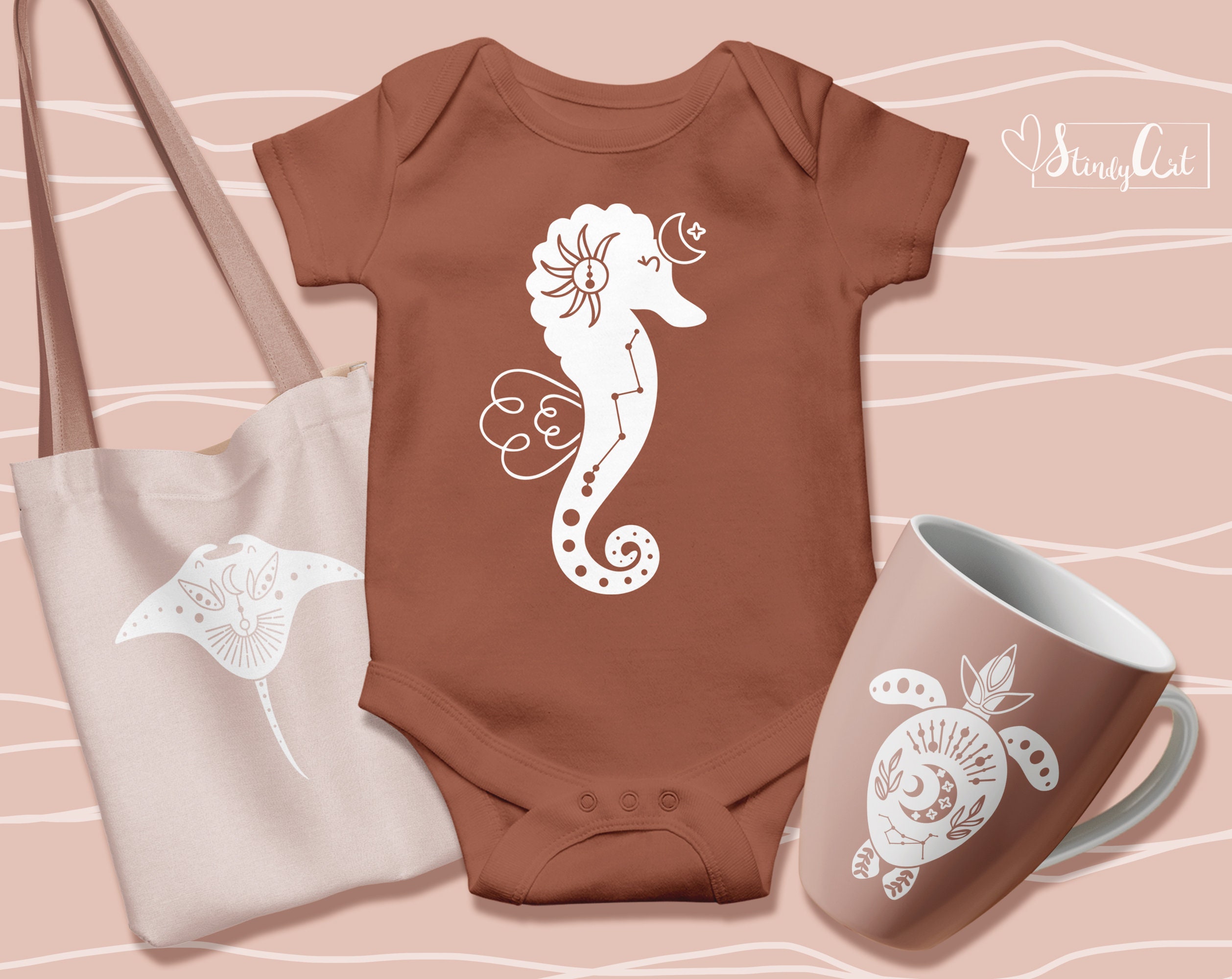 Boho Svg, Celestial Svg and Ocean Svg - Sea Turtle Svg, Narwhal Clipart ...