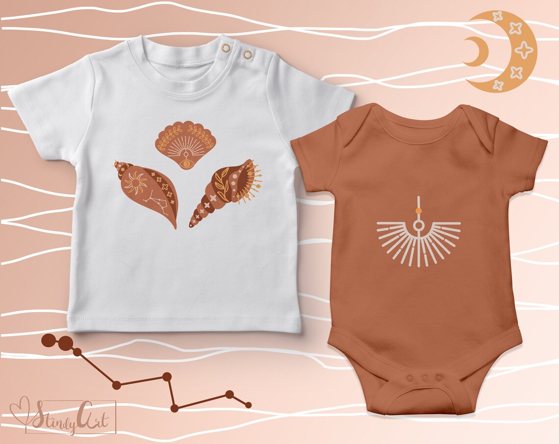 Boho Svg With Sea Shell Svg, Ocean Svg, Boho Elements Clipart ...