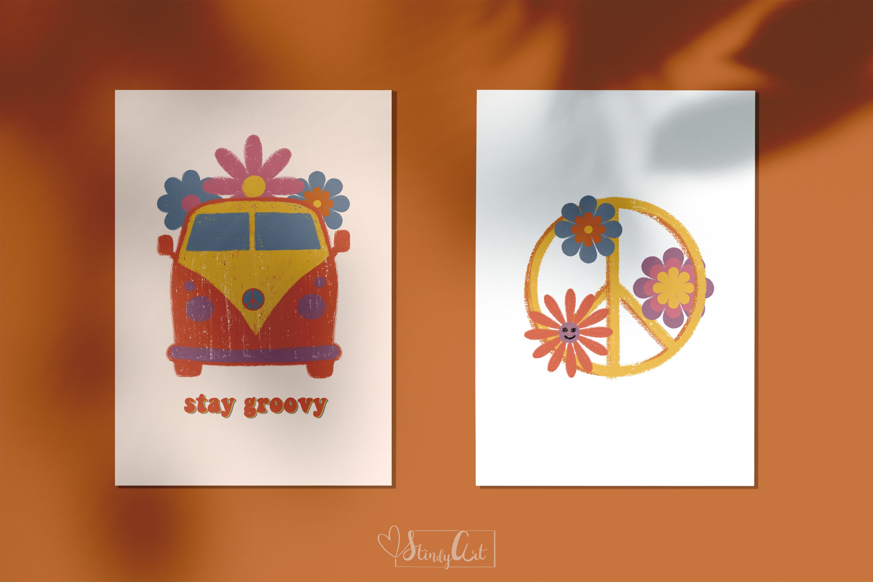 Groovy Clipart, 70's Clipart, Retro Flowers Hippie Art, Groovy Png ...