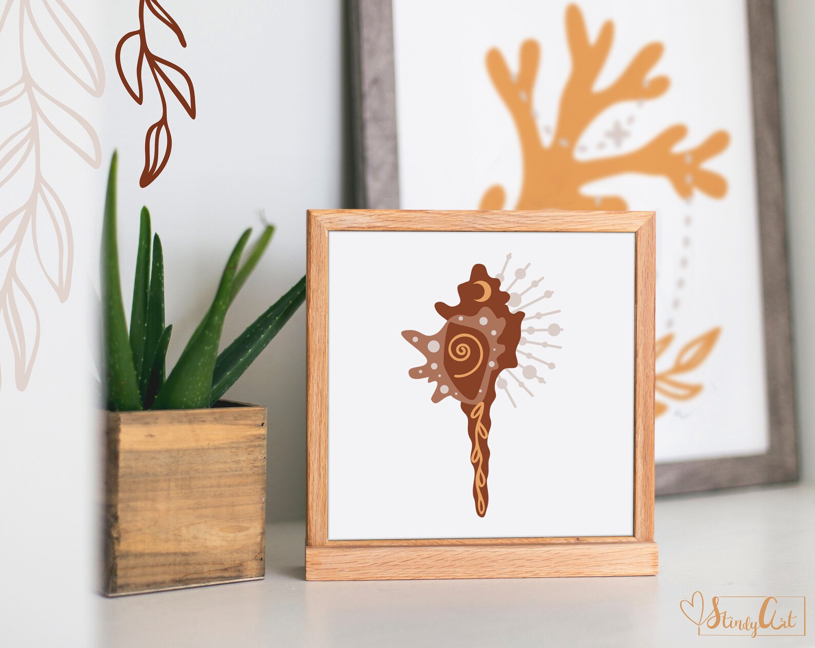 Boho Svg With Sea Shell Svg, Ocean Svg, Boho Elements Clipart ...