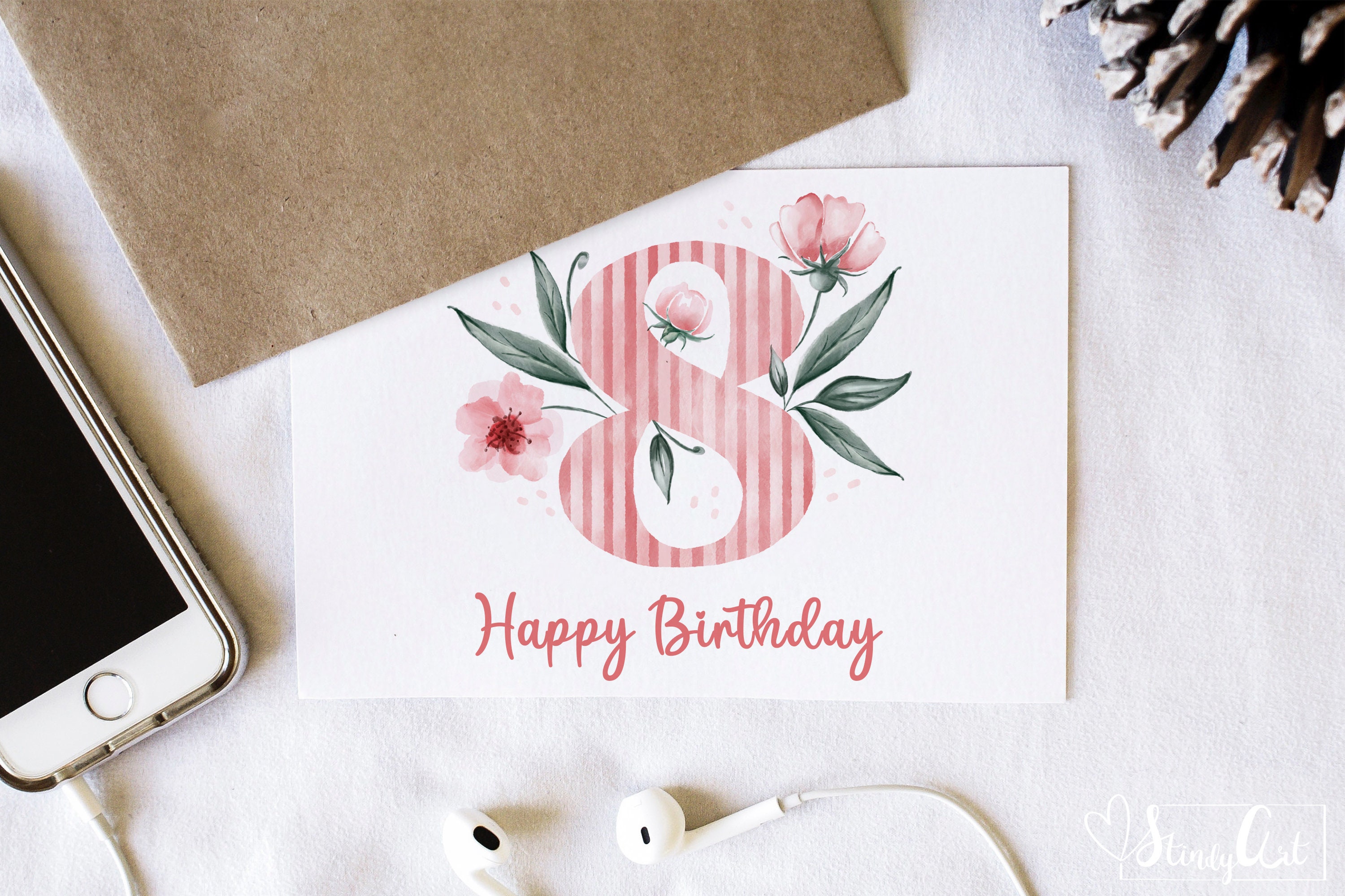 Watercolor Numbers Clipart With Flowers and Leaves, Floral Number Png ...