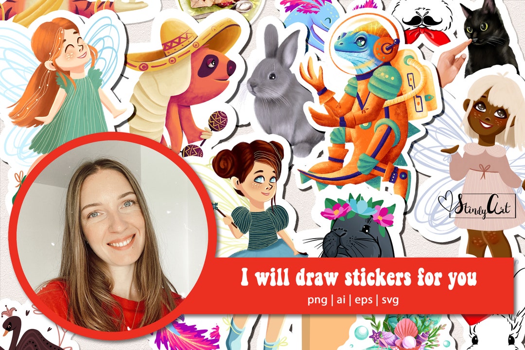 Custom Sticker Commissions - Digital Cute Stickers, Commission Stickers ...