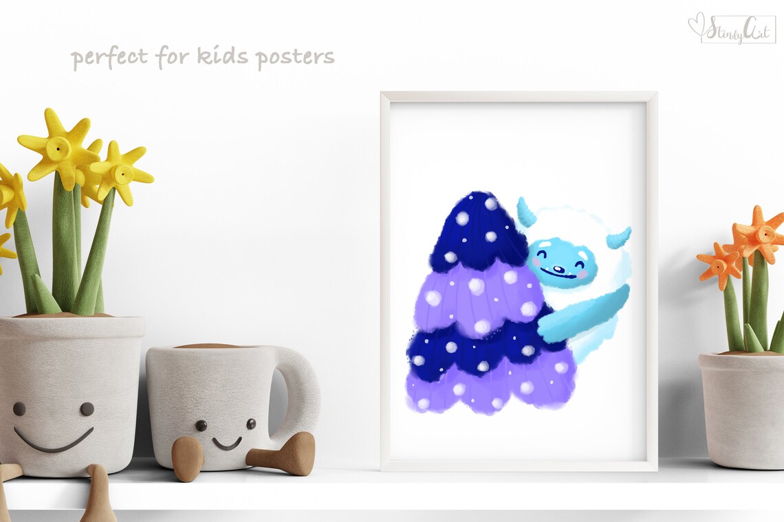 Christmas Yeti Clipart Bigfoot Png, Watercolor Yeti Png With Christmas ...