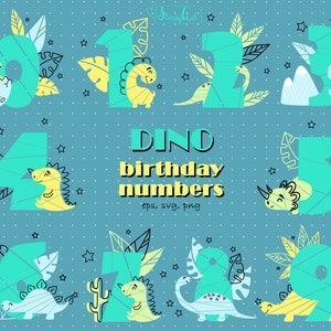 Dinosaur Birthday Numbers Svg, Dinosaur Clipart, Dinosaur Birthday ...
