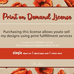 Print on Demand License for 1 (single) Clipart Set | Digital Paper Pack ...