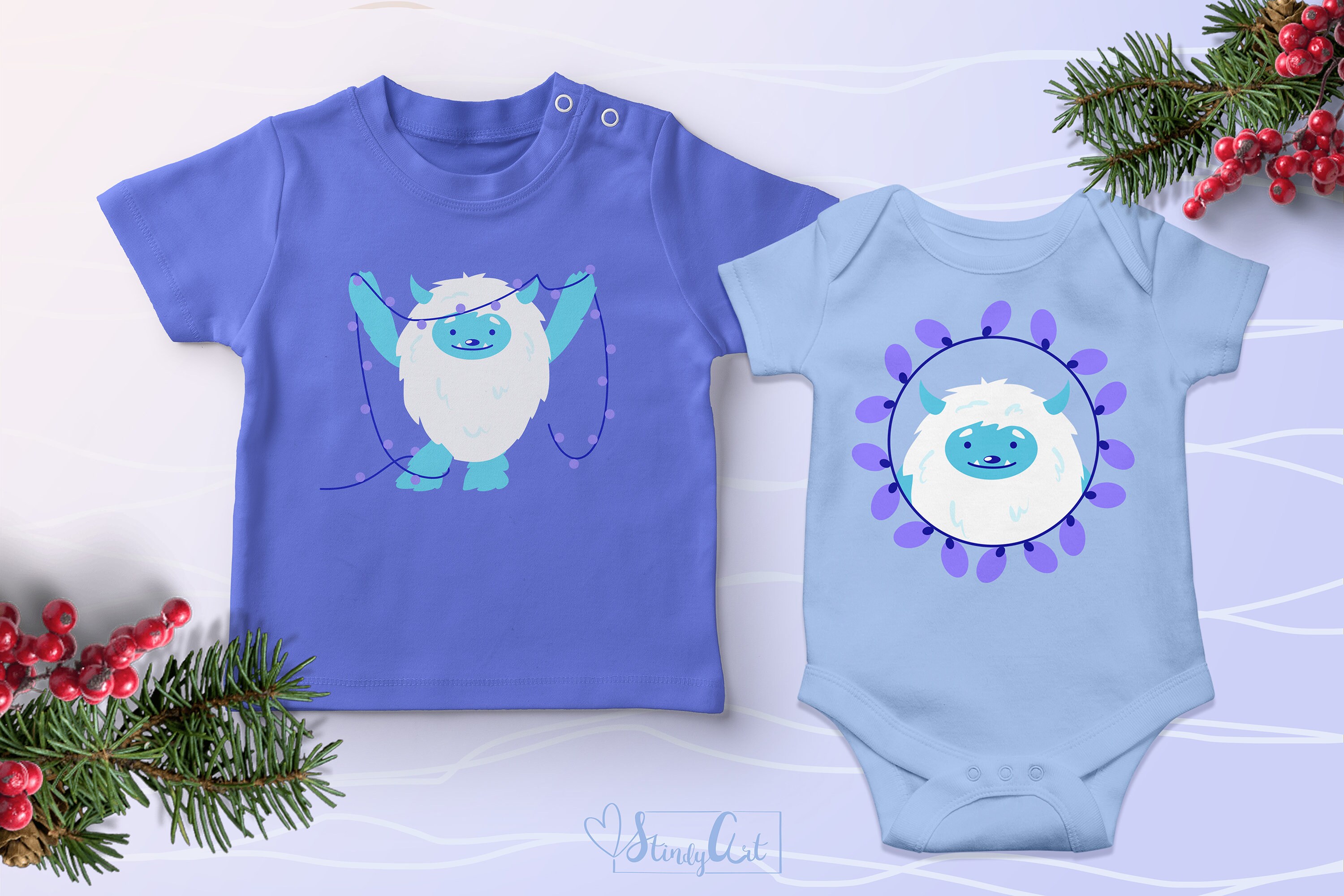 Christmas Yeti Svg Bigfoot Svg, Cute Yeti Clipart With Snowflakes ...
