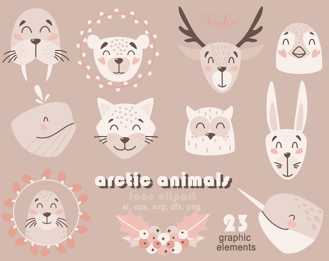 Arctic Animals Svg, Nursery Winter Animals Svg Files for Cricut, Bear ...