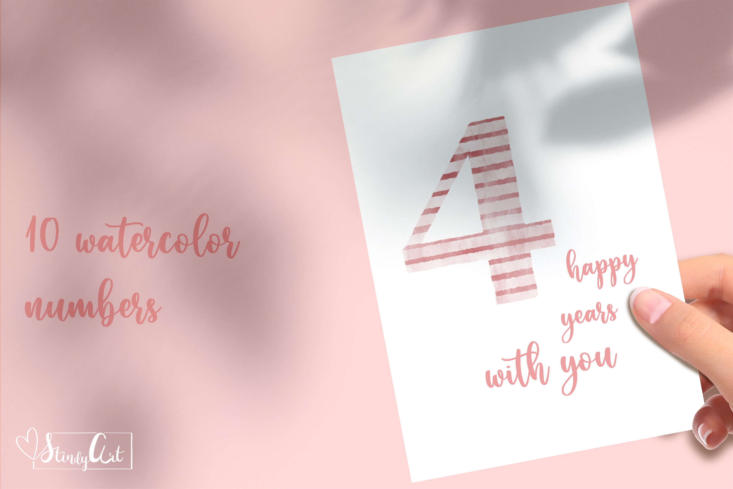 Watercolor Numbers Clipart With Flowers and Leaves, Floral Number Png ...