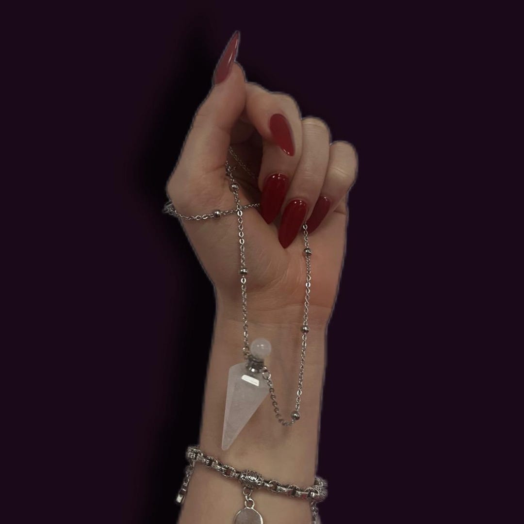 Quartz Pendulum Fillable Necklace- Essential Oil Spiritual Crystal ...