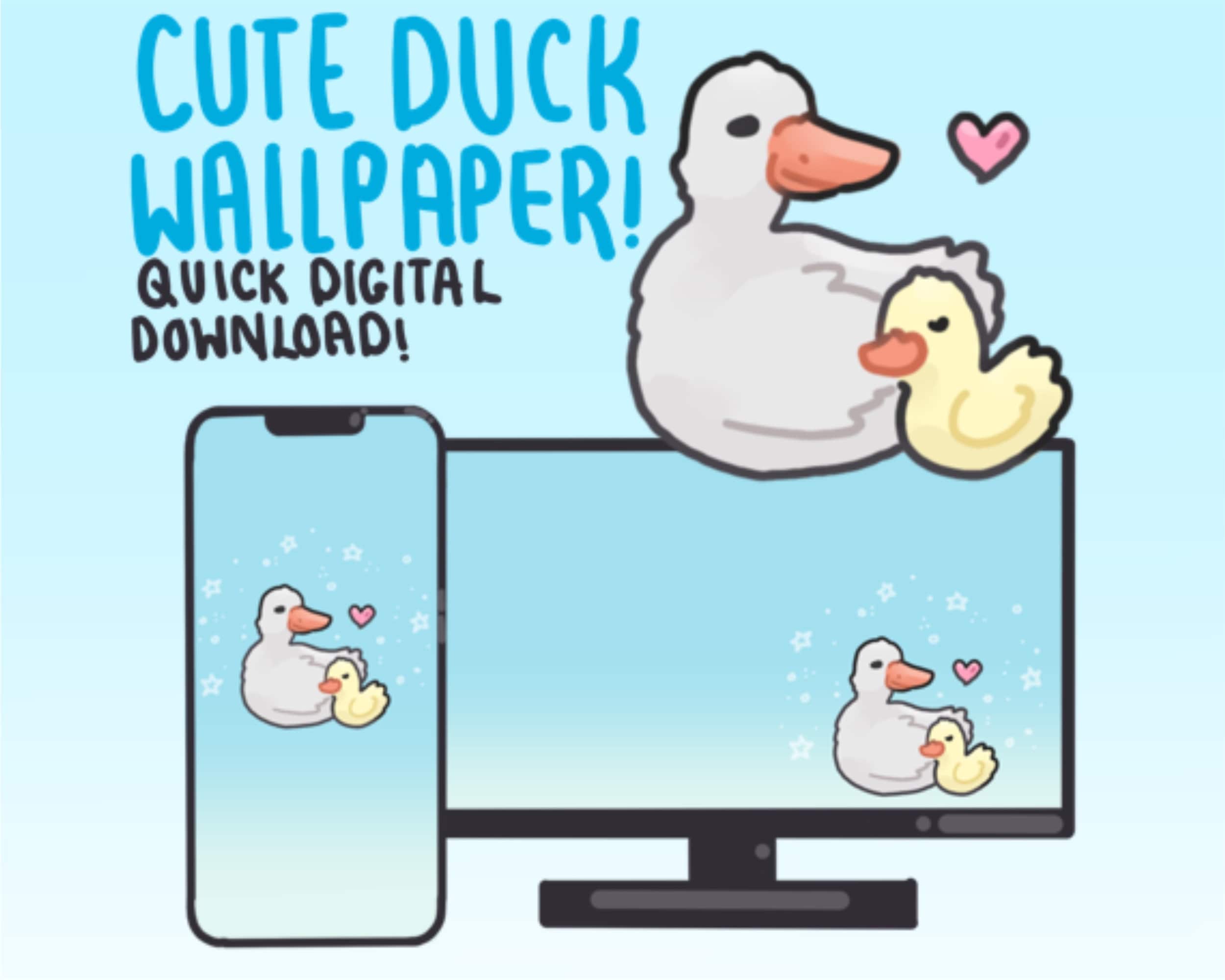 Cute Duck Cartoon Wallpaper