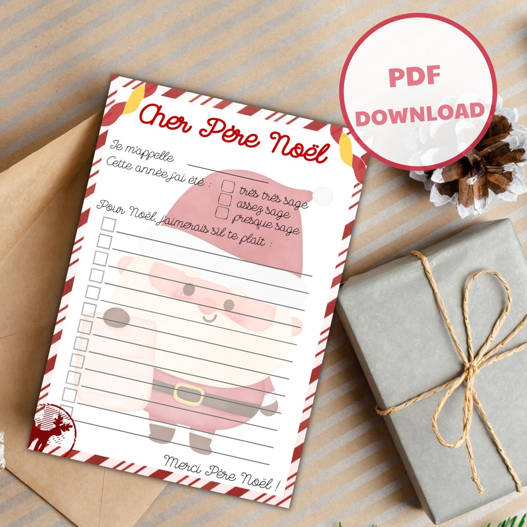 Letter to Father Christmas in French | PDF Download - Etsy