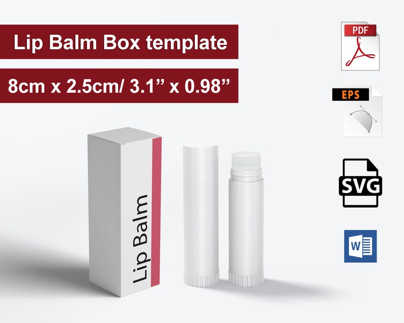 Lip Balm Box Template Customize Your Own Design Pdf, Svg, EPS, MS Word ...