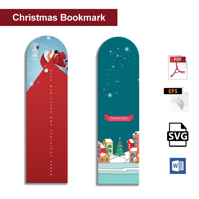 Printable Christmas Bookmarks Template | Instant Download ...
