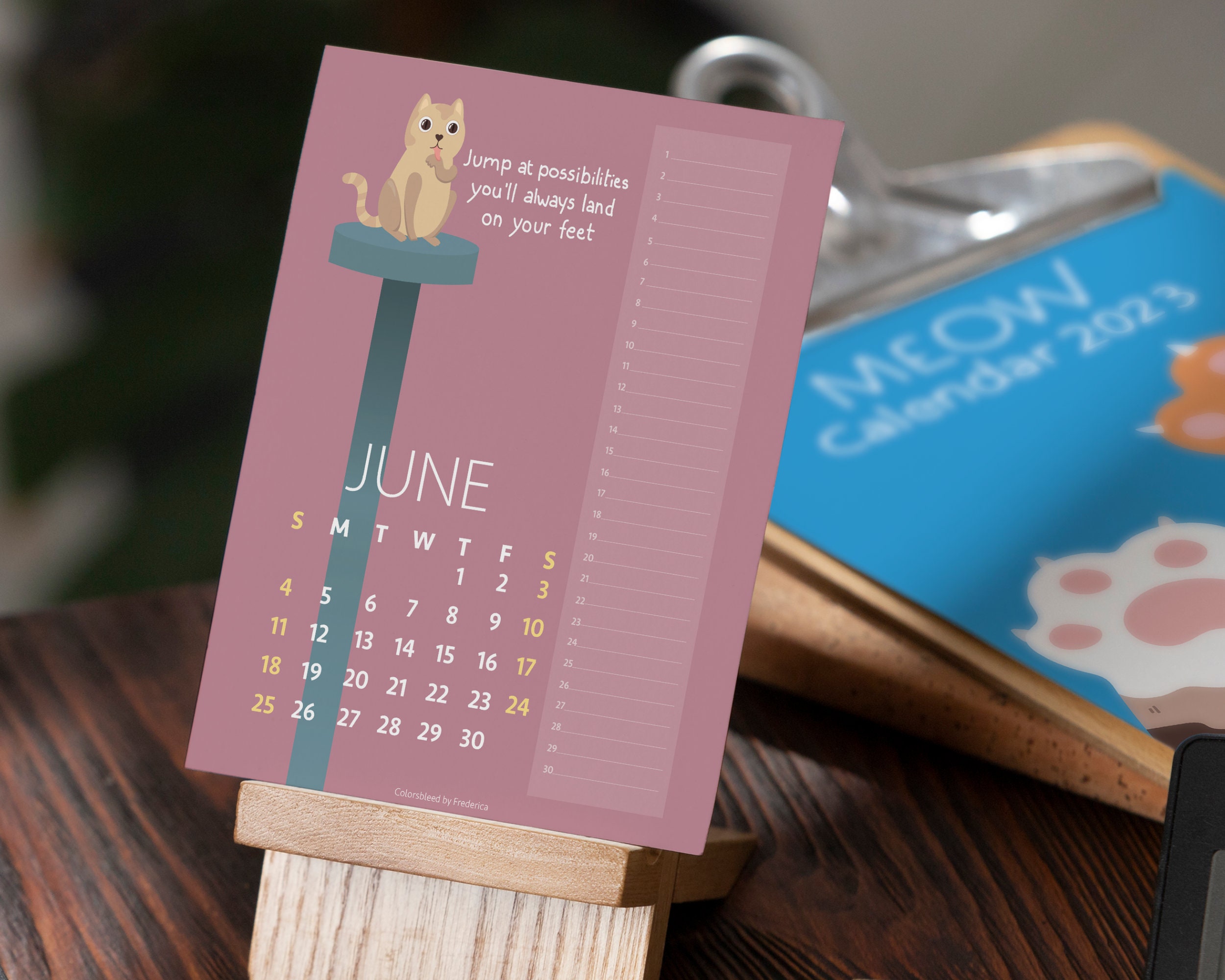 2023 Printable Cat Calendar Downloadable Wall Art - Etsy