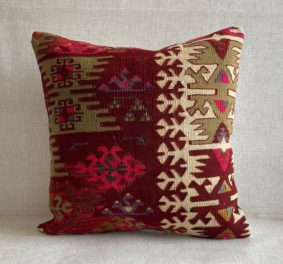 Ethnic Kilim Pillow, Turkish Kilim Pillow, Vintage Kilim Pillow, Kilim ...