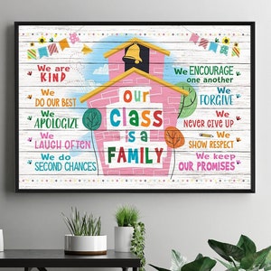 Our Class is A Family Printable, Teacher Bulletin Board, Classroom ...