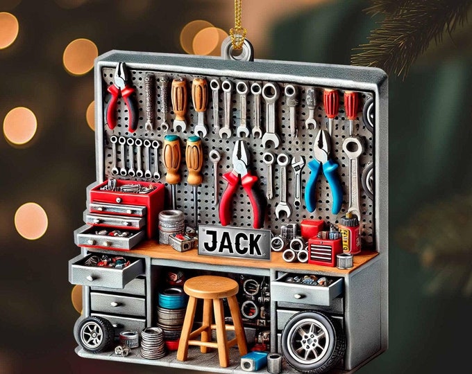 Mechanic Tool Box Ornament, Christmas Tree Mechanic Repair Shop Decor ...