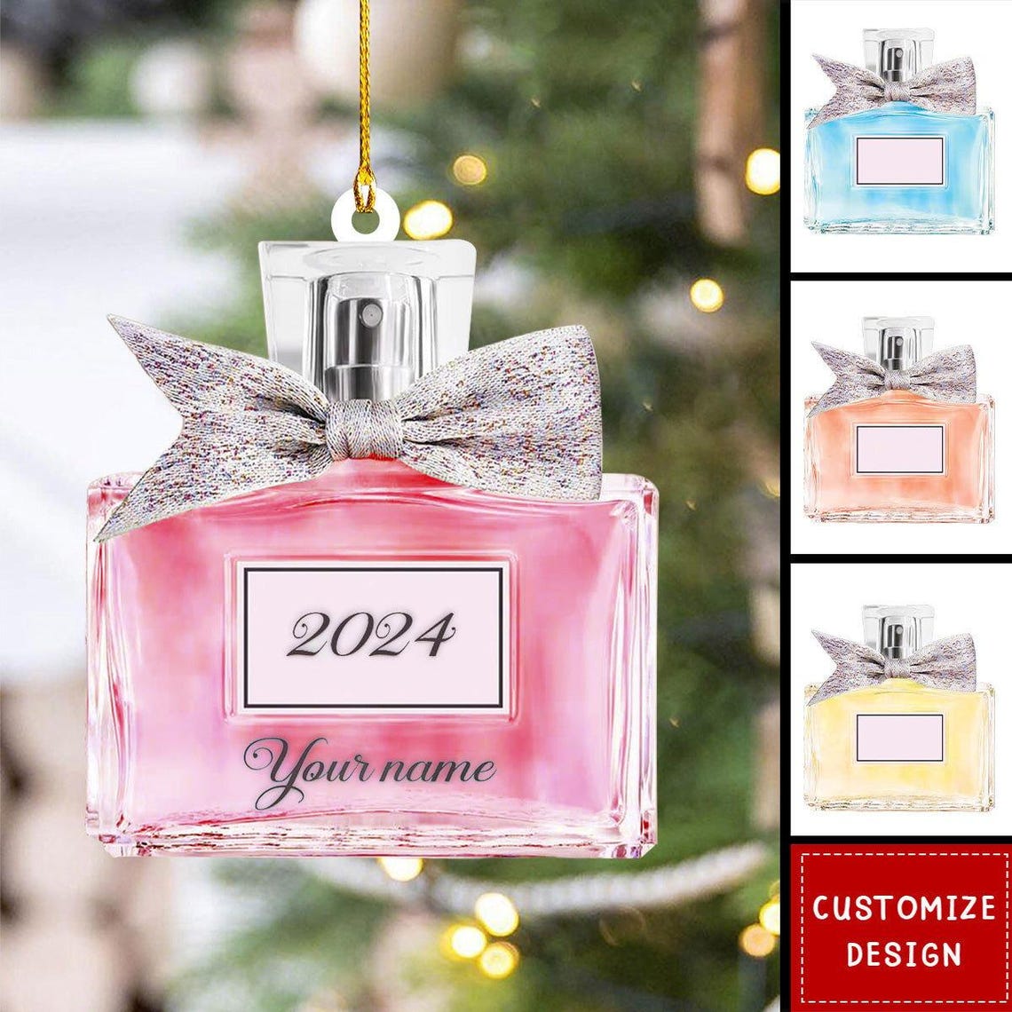 Personalized Perfume Christmas Ornament, Perfume Bottle Ornament ...
