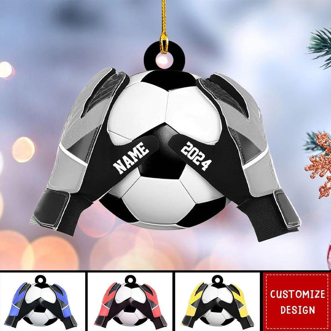 Personalized Soccer Goal Ornament, Soccer Goal Keeper Christmas ...