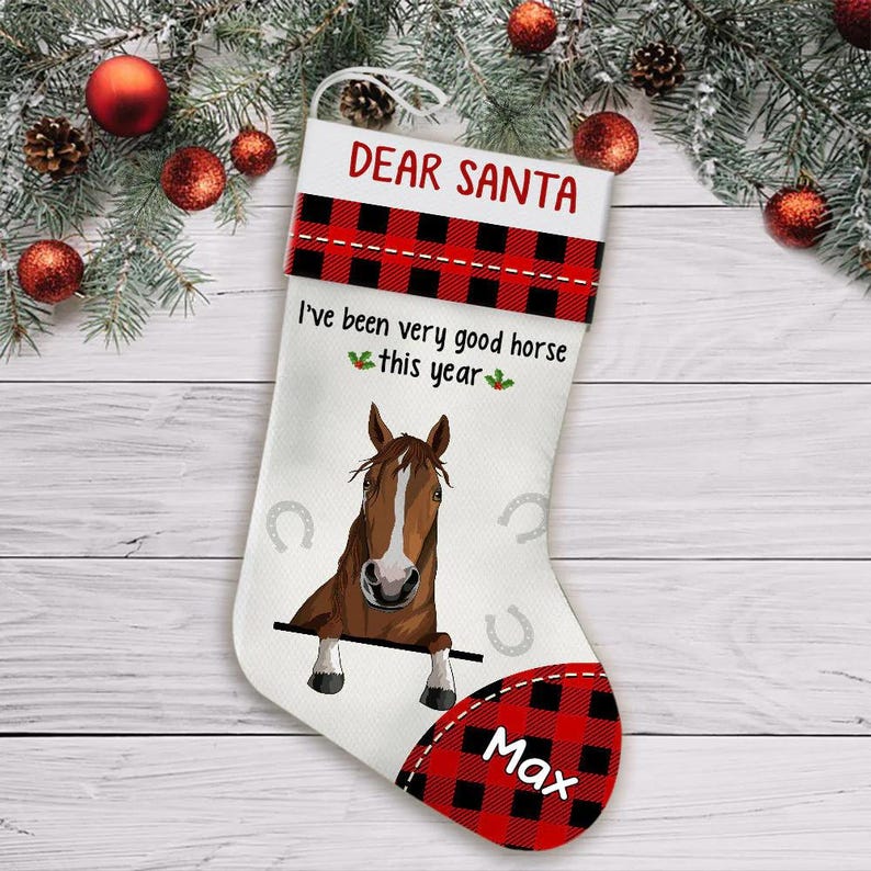 Personalized Horse Christmas Stockings, Horse Christmas Stocking ...