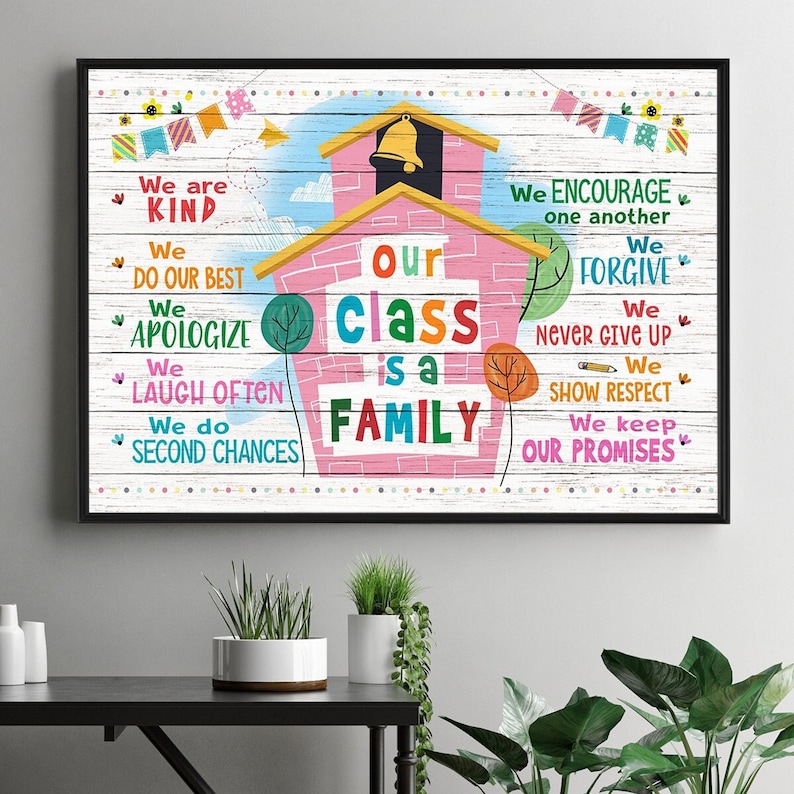 Our Class is A Family Printable, Teacher Bulletin Board, Classroom ...
