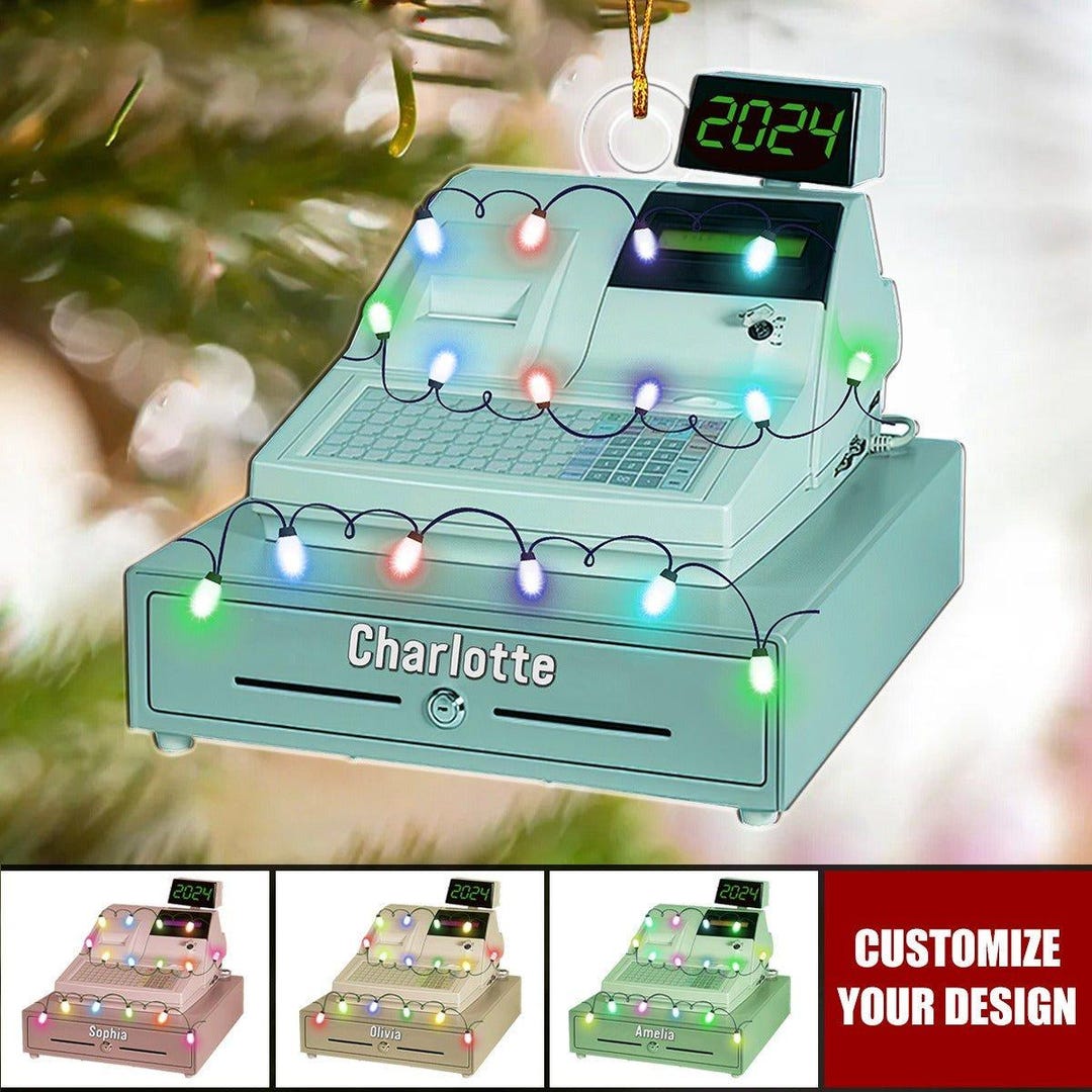 Personalized Cash Register Christmas Ornament, Accountant Ornament ...