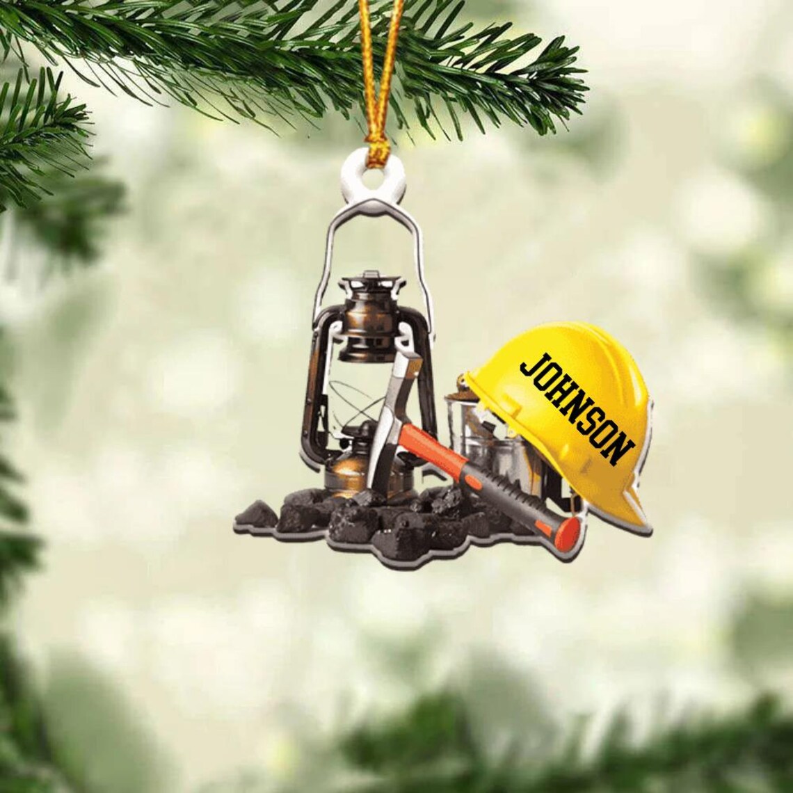 Personalized Coal Mining Equipment Christmas Ornament, Coal Mining ...